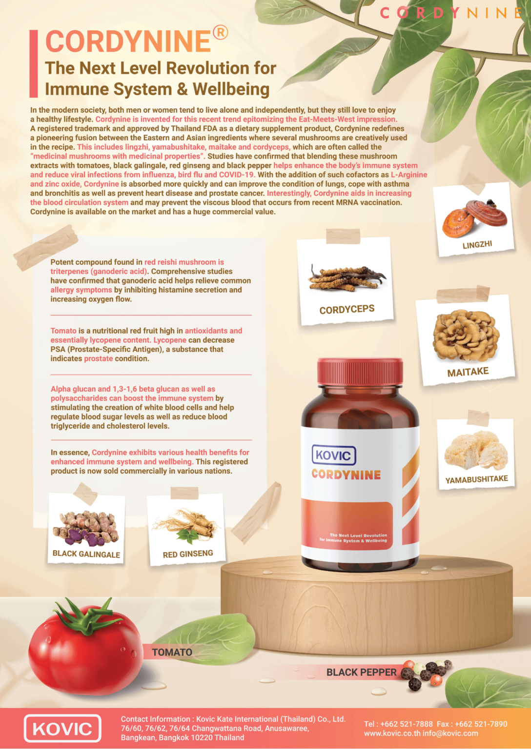 Cordynine ยกระดับระบบภูมิคุ้มกันและความเป็นอยู่ที่ดี - ผลิตอาหารเสริม ...